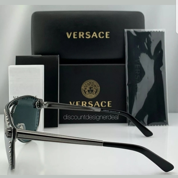 Versace | Accessories | Versace Glam Medusa Gunmetal Silver Mirror ...